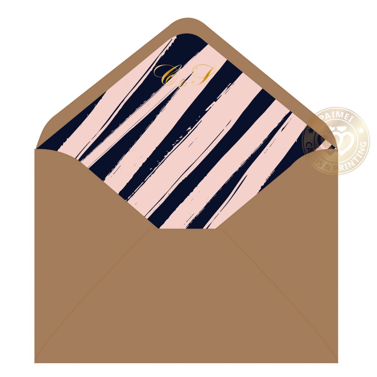 手繪水彩婚卡 E7206含專屬信封內襯)